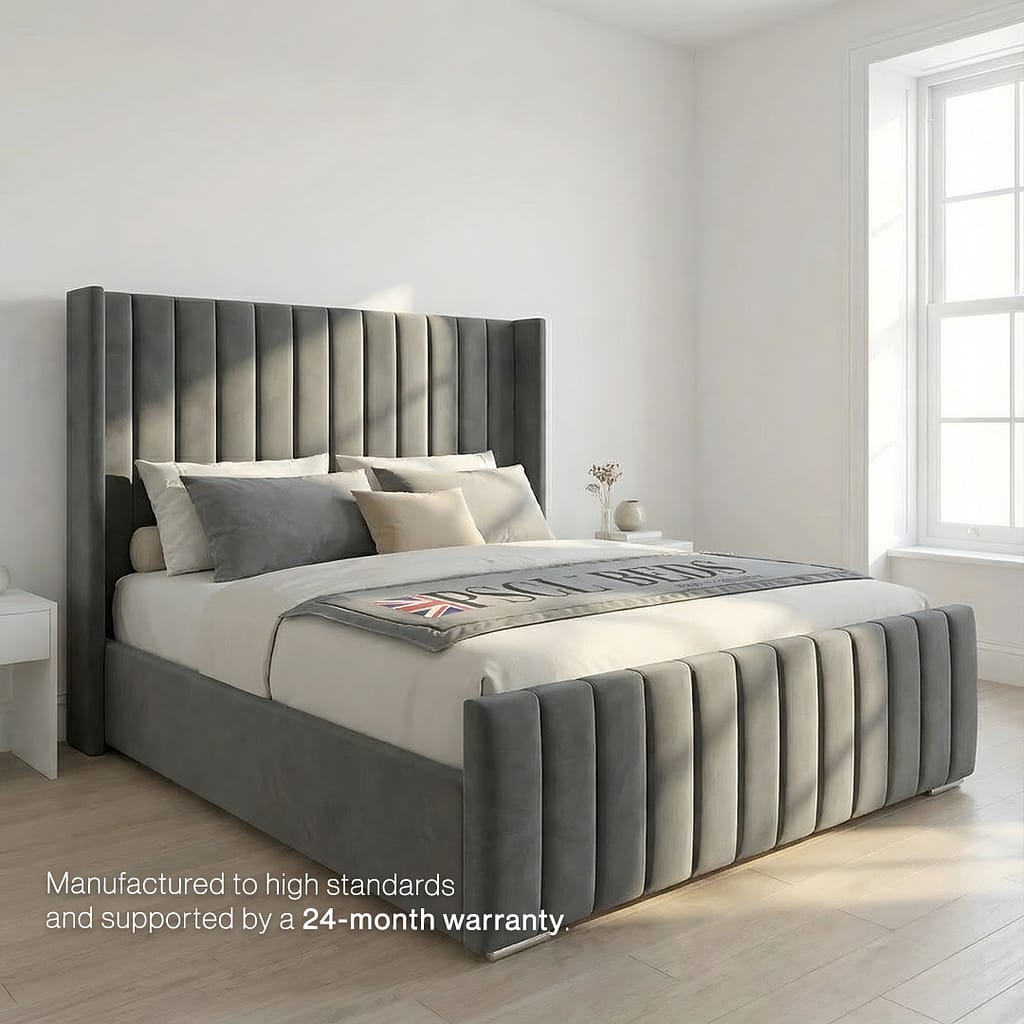 Introducing 2026 Milan Wingback Bed® with Optional Ottoman Storage ...