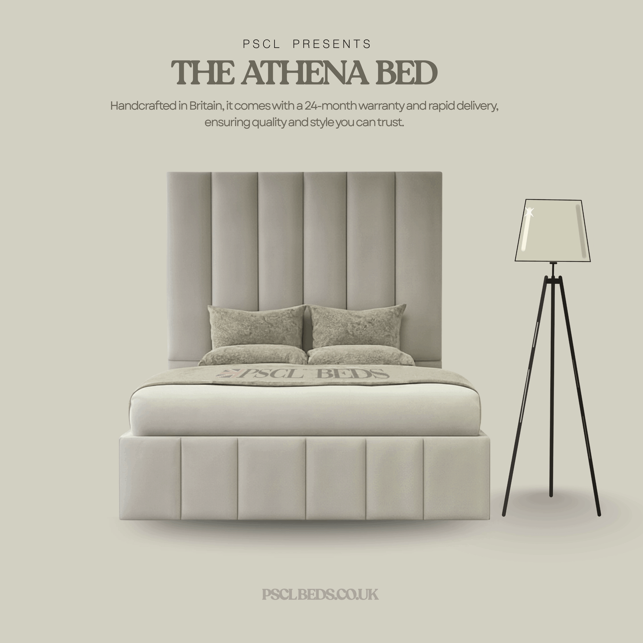 2026 Athena High Headboard Bed Frame (2-Piece Headboard) - PSCL™ Beds ...