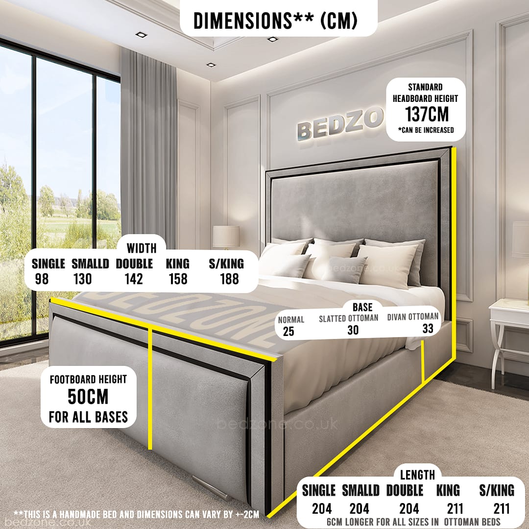 2026 Ibiza Linear Upholstered Bed with Black Lining - PSCL™ Beds - PSCL™