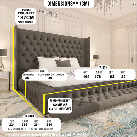 Introducing The Royal Wing Luxury Wingback Bed - PSCL™ Beds - PSCL™