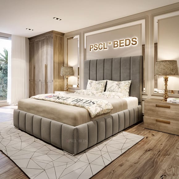 2024 Madrid Bed frame with Lines (Optional Ottoman Storage) - PSCL™ Beds - PSCL™